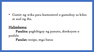 3. GAMIT NG WIKA SA LIPUNAN.pptx KOMUNIKASYON AT PANANALIKSIK | PPTX