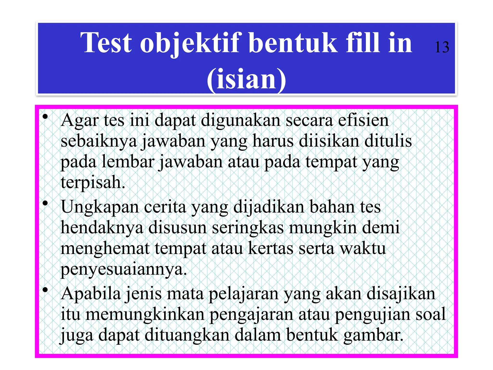 menguraikan Instrumen Penilaian Jenis Tes | PPTX