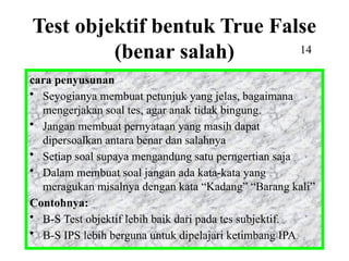 menguraikan Instrumen Penilaian Jenis Tes | PPTX