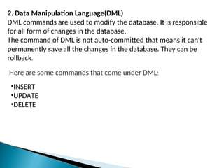 PPt on MY SQL basics and its types with examples | PPT