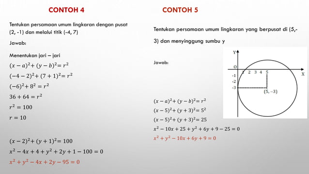 Materi lingkaran kelas 12 - Persamaan lingkaran | PDF