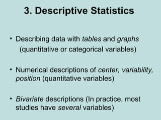 Introduction to the descriptive statistics | PPT