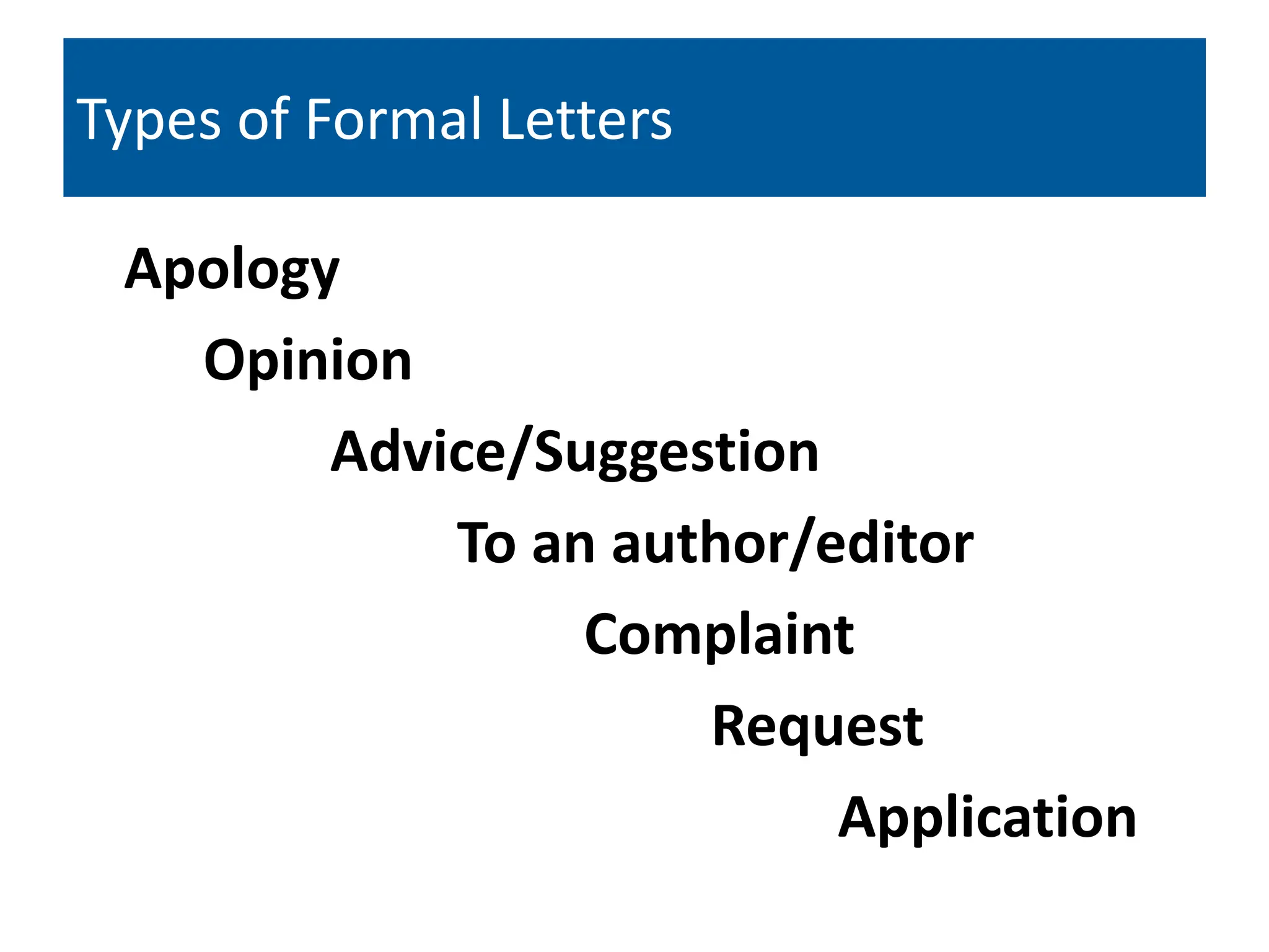 FORMAL_____LETTERS (FORMAL______LETTERS) | PPT