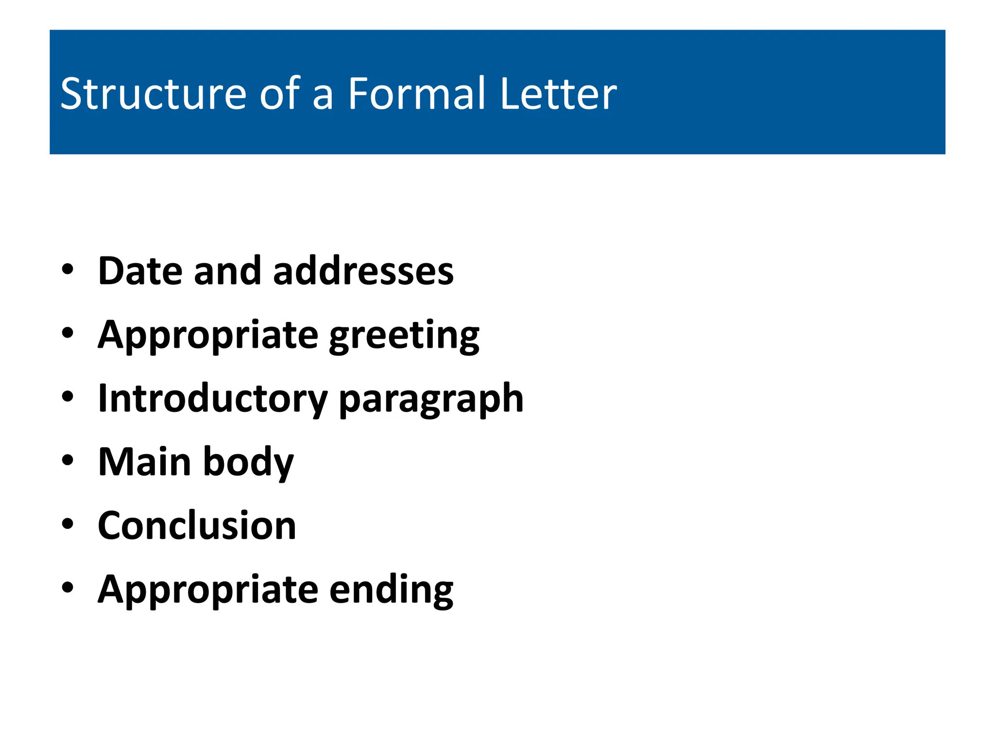 FORMAL_____LETTERS (FORMAL______LETTERS) | PPT