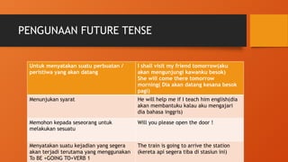 studying simple future and example sentences | PPTX