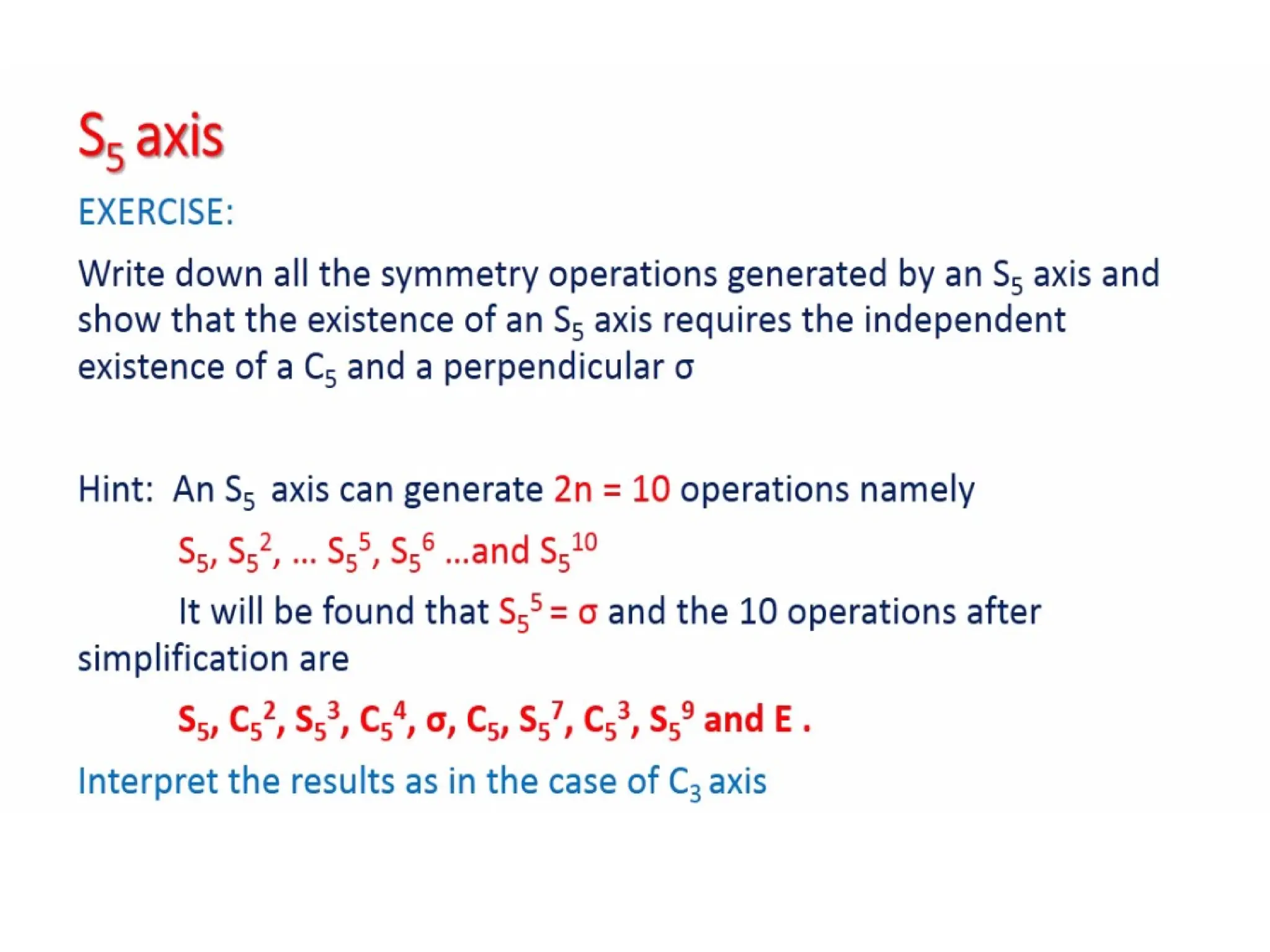 3. improper rotation axis, group theory | PPT