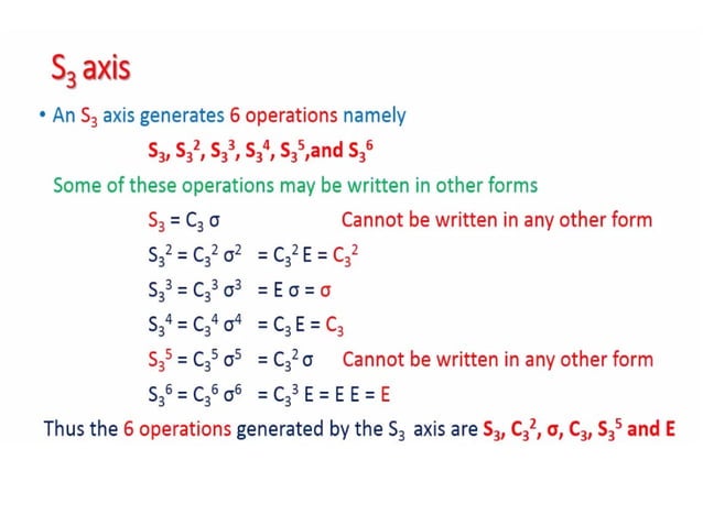3. improper rotation axis, group theory | PPT
