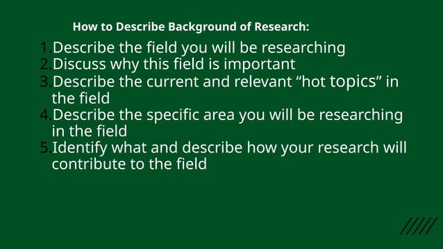 Proper Writing the Background of Research | PPTX