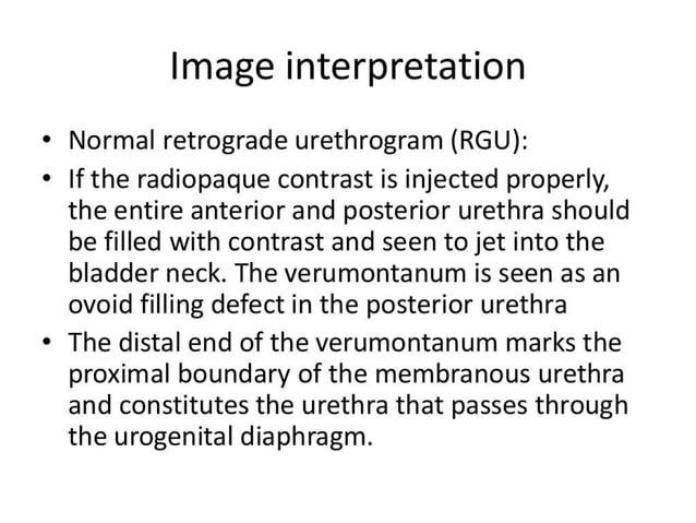 retrograde urethrogram presentation 1 ppt | PPTX