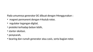 Pengoperasian, Jenis, dan Konstruksi Generator DC | PPT