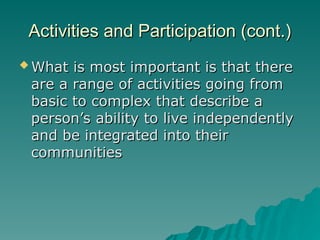 ICF use and standardised in rehabilitation introduction | PPT