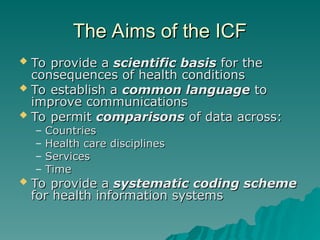 ICF use and standardised in rehabilitation introduction | PPT