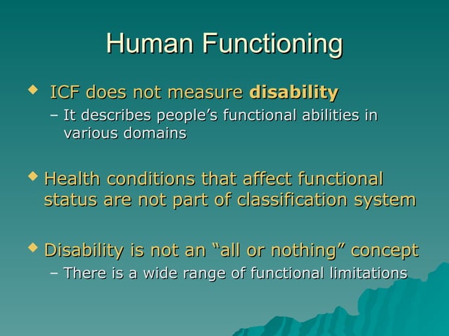 ICF use and standardised in rehabilitation introduction | PPT