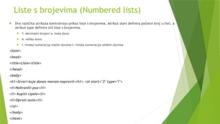 3. HTML Liste s brojevima (Numbered lists) osnove predavanje.pptx