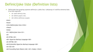 3. HTML Liste s brojevima (Numbered lists) osnove predavanje.pptx