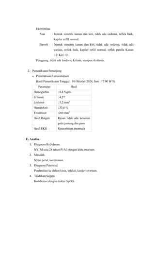 3. LAPORAN KASUS KESPRO KISTA OVARIUM PADA WANITA | DOCX