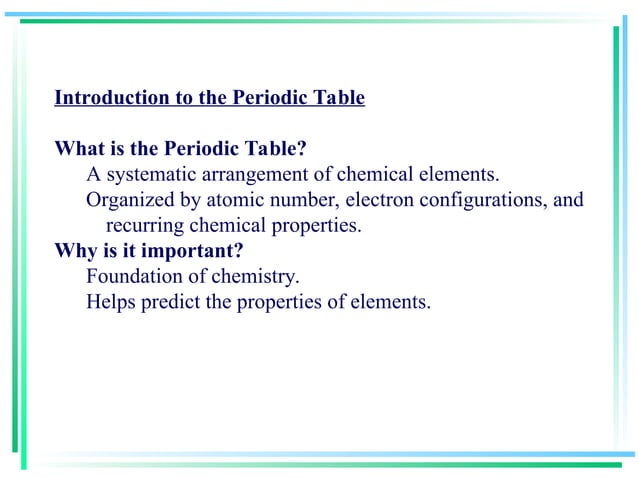 The periodic table of elements found in nature | PPT