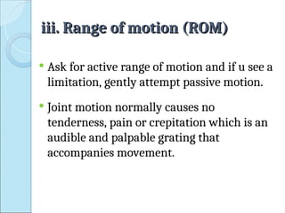 Musculoskeletal System diagnosis/examination | PPT