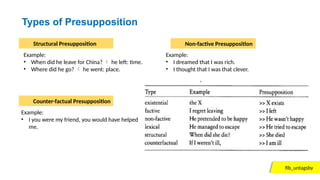 Presupposition and Entailment in Pragmatics | PPTX