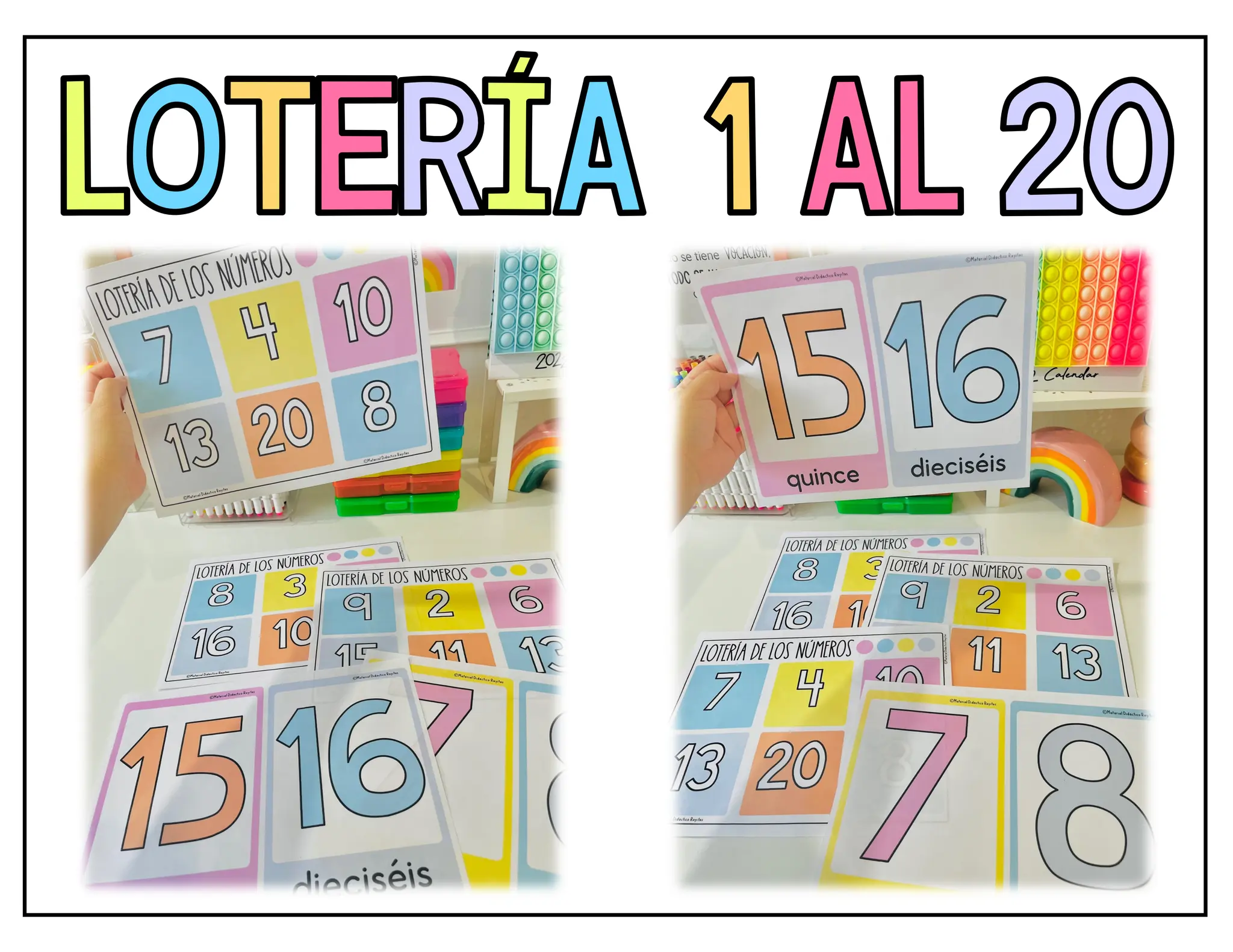 3. Lotería de números 1 al 20.pdf para trabajar en preescolar | PDF