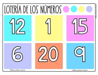 3. Lotería de números 1 al 20.pdf para trabajar en preescolar | PDF