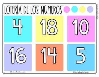 3. Lotería de números 1 al 20.pdf para trabajar en preescolar | PDF