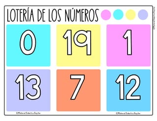 3. Lotería de números 1 al 20.pdf para trabajar en preescolar | PDF