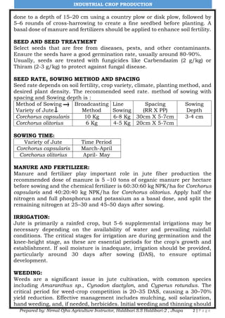 Jute Cultivation practices in nepal with | PDF