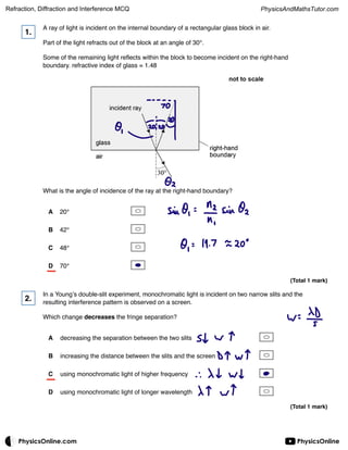 3.2. Refraction, Diffraction and Interference MCQ MA.pdf