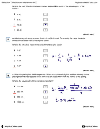 3.2. Refraction, Diffraction and Interference MCQ MA.pdf