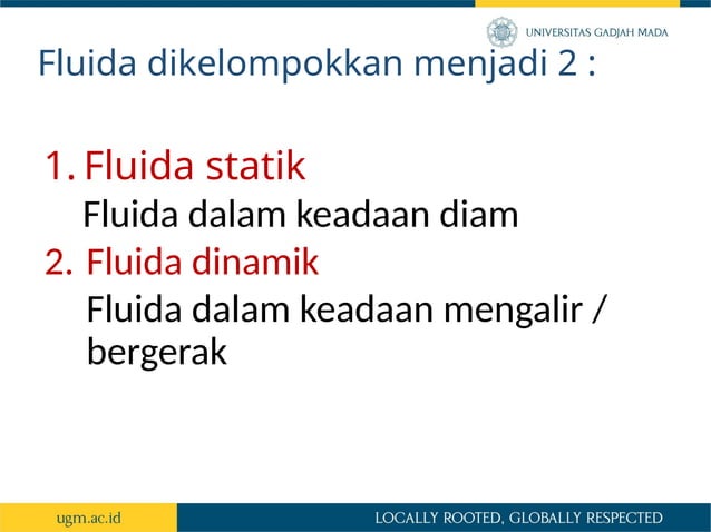 Dasar-dasar mekanika fluida dan teori aliran fluida | PPTX