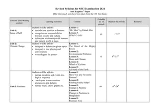 English 1st Paper_SSC_2026 of bangladesh | PDF