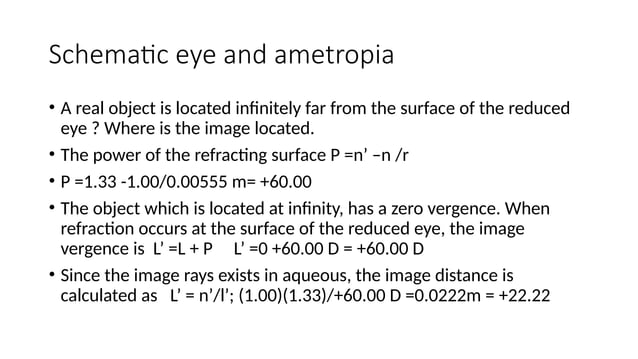 Anatomy of the schematic eye and how it evolved | PPT