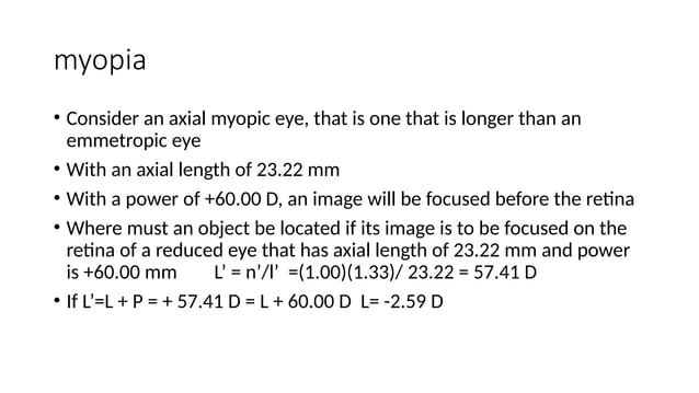 Anatomy of the schematic eye and how it evolved | PPT