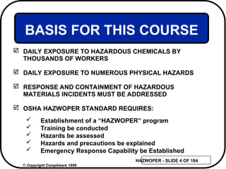 24 HOUR HAZARDOUS WASTE OPERATIONS TRAINING | PPT