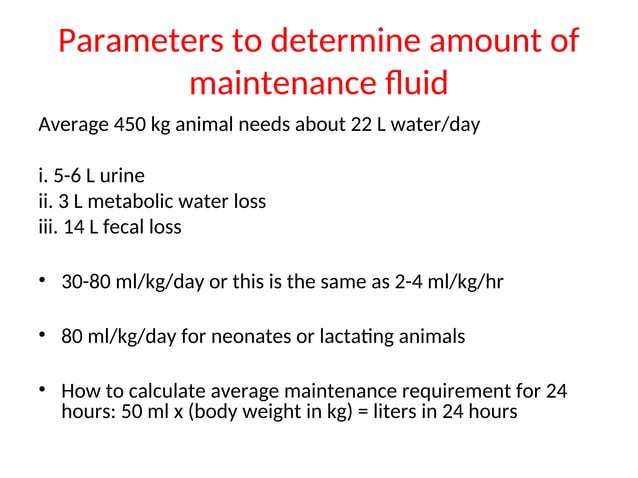 Fluid therapy in animals and its importance | PPT