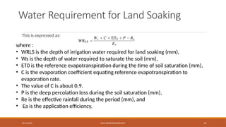Crop water requirement FOR SOIL ENGINEERING | PPTX