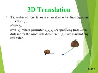Transformations Matrix Representations 2 Ppt