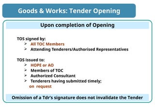 3.Tender Opening.ppt PPR TRAINING PPR TRAINING | PPT
