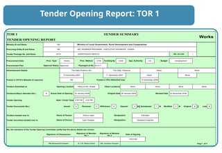 3.Tender Opening.ppt PPR TRAINING PPR TRAINING | PPT