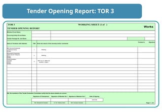 3.Tender Opening.ppt PPR TRAINING PPR TRAINING | PPT