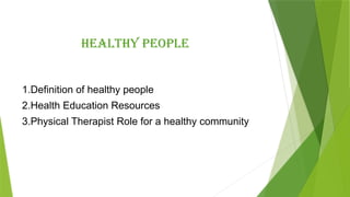 Healthy people and their qualities. Health and fitness | PPTX