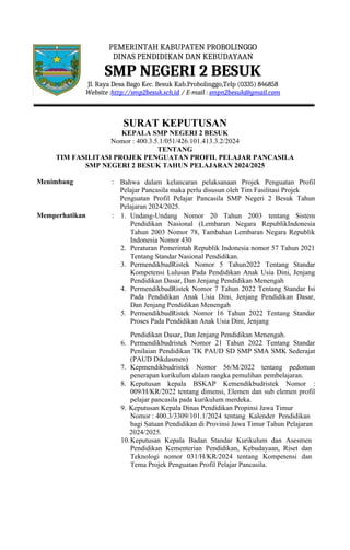 3. SK tim P5.smpn 2 besuk kabupaten probolinggo | DOC