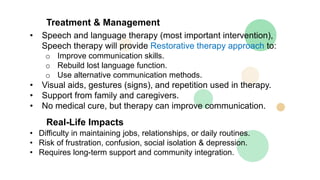 3.1 Wernicke's Aphasia (Receptive / Fluent Aphasia) | PDF