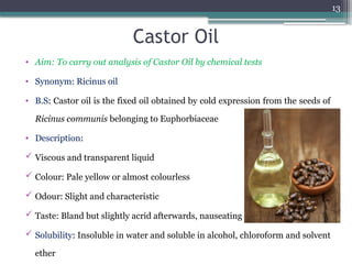 3. Analysis of Honey and castor oil.pptx