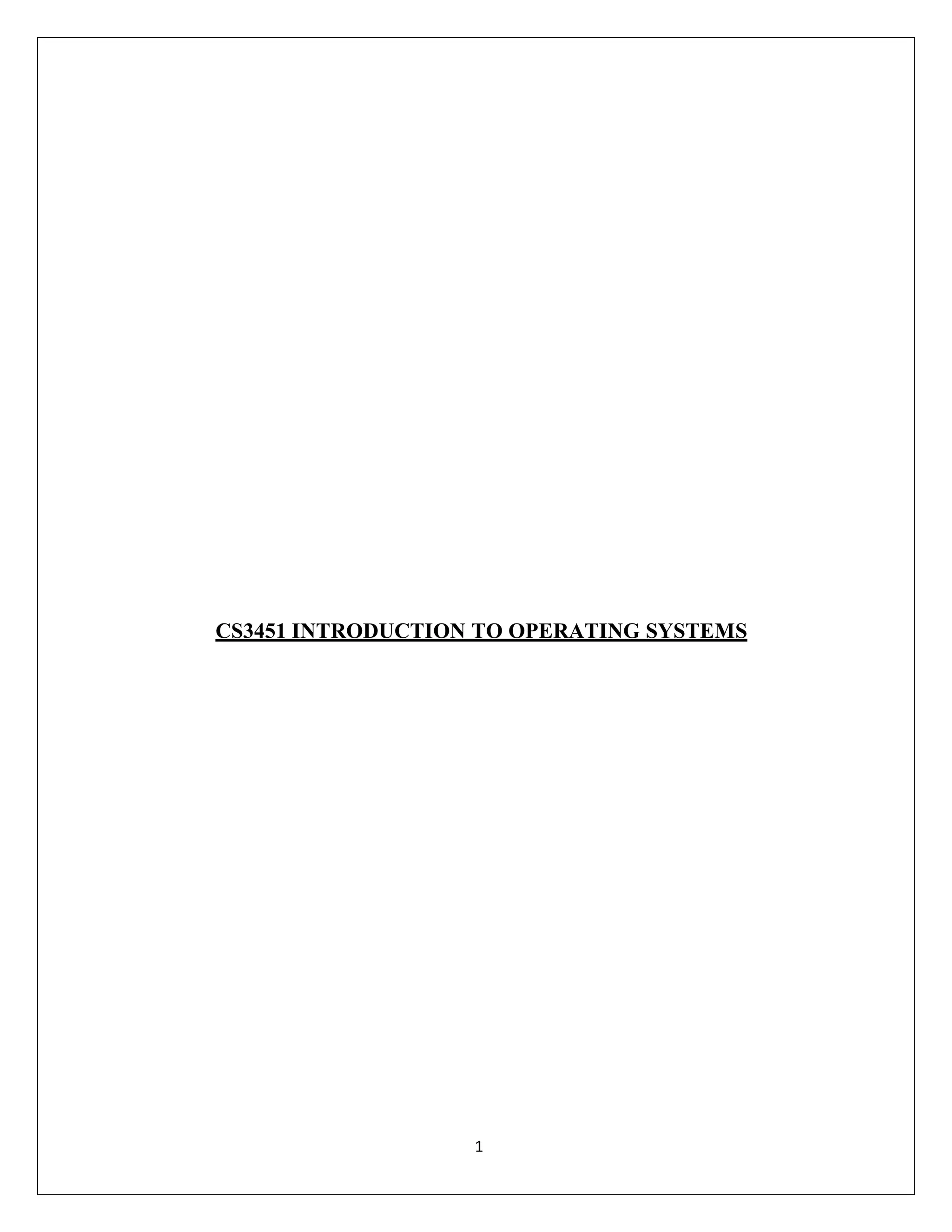 Introduction to Operating Systems Question Bank | PDF
