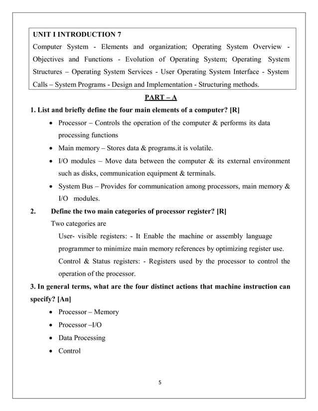 Introduction to Operating Systems Question Bank | PDF