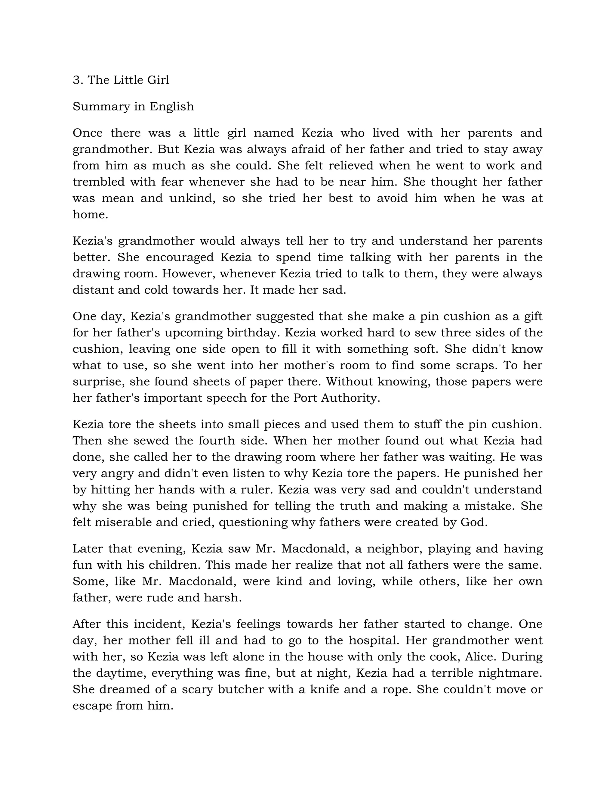 3.The Little Girl summary and complete notes.docx