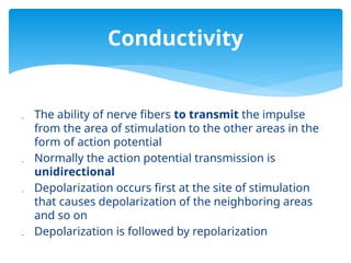 Properties Of Nerve Fibers Human nervous system physiology | PPTX