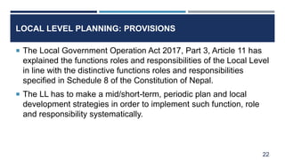 Planning cycle and level of Planning in Nepal | PDF